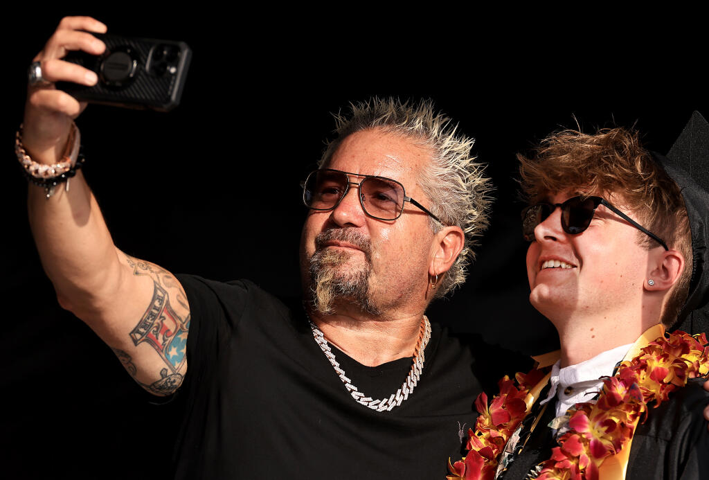 Celebrity cook Guy Fieri was filled with emotion when his son Hunter ...