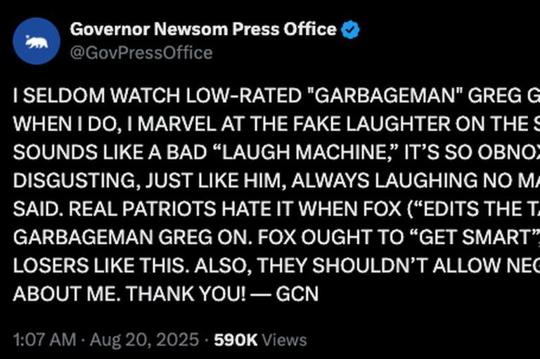 Greg Gutfeld quickly replied to the "garbage" insult hurled at him by ...